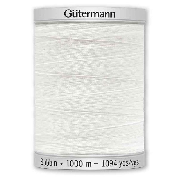 Gütermann Bobbin Thread Spool - White 1000M