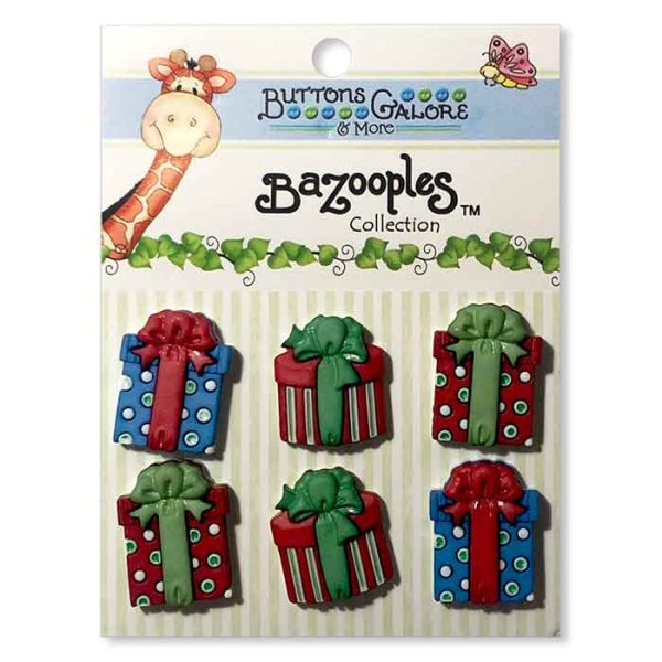 Christmas Presents 6 Shank Style Novelty Buttons